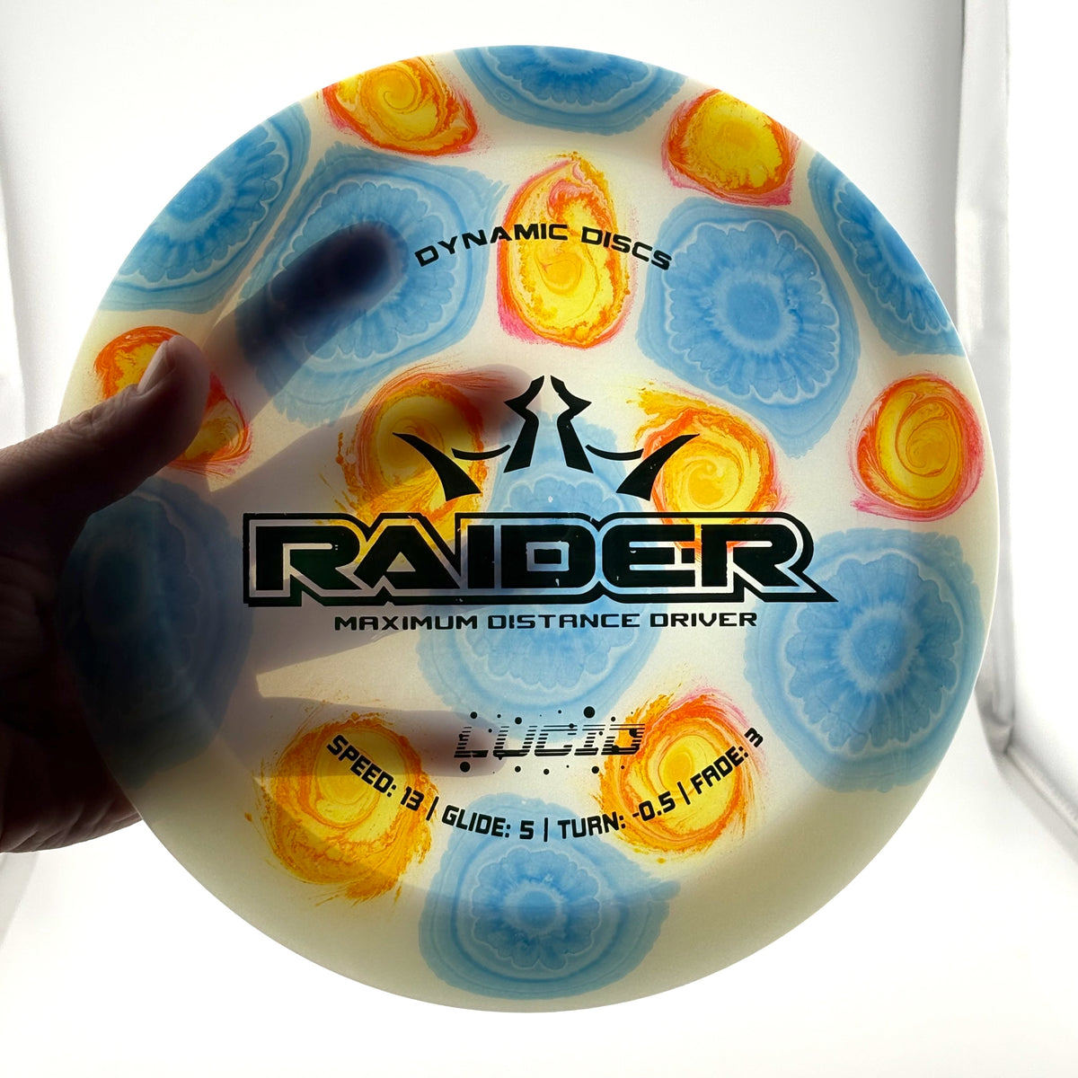 Dynamic Discs Lucid Ice Glimmer Raider, 174g – Dr. Kristy Disc Dyes